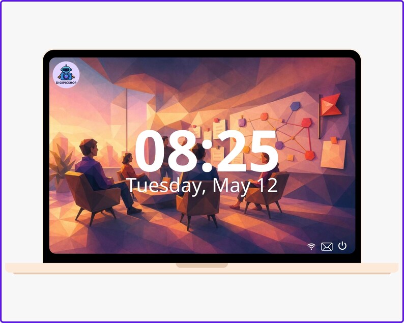 Low-poly Meeting Room Wallpaper | Geometric 4K - Etsy UK