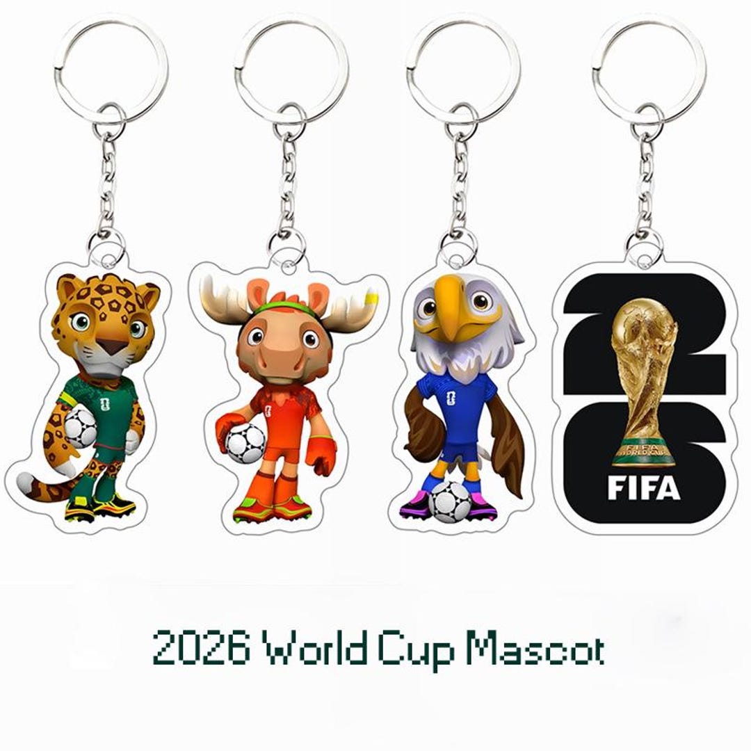 2026 World Cup Mascot Keychain, Double-sided Acrylic Charm, Soccer ...
