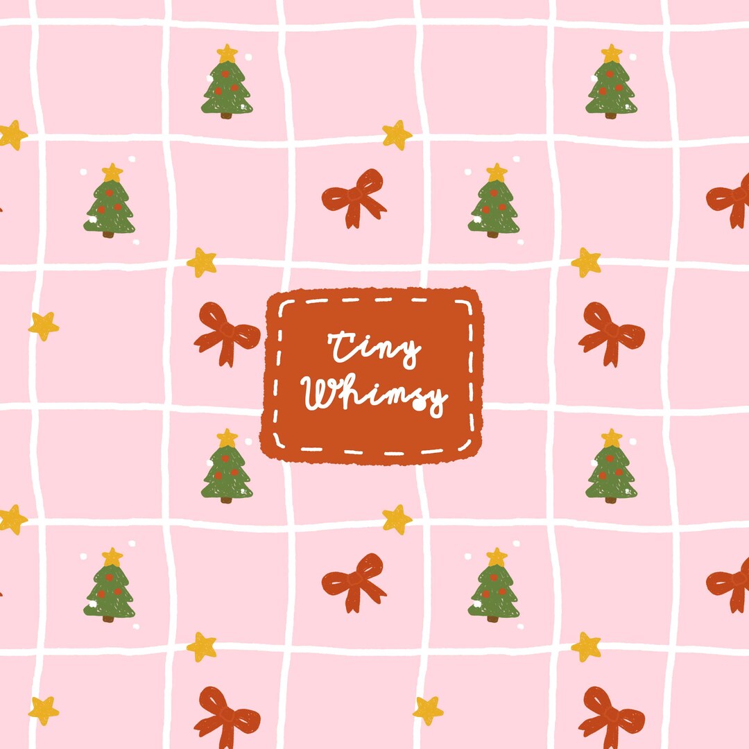 Coquette Christmas Checkerboard Seamless Pattern, Pink Holiday Digital ...