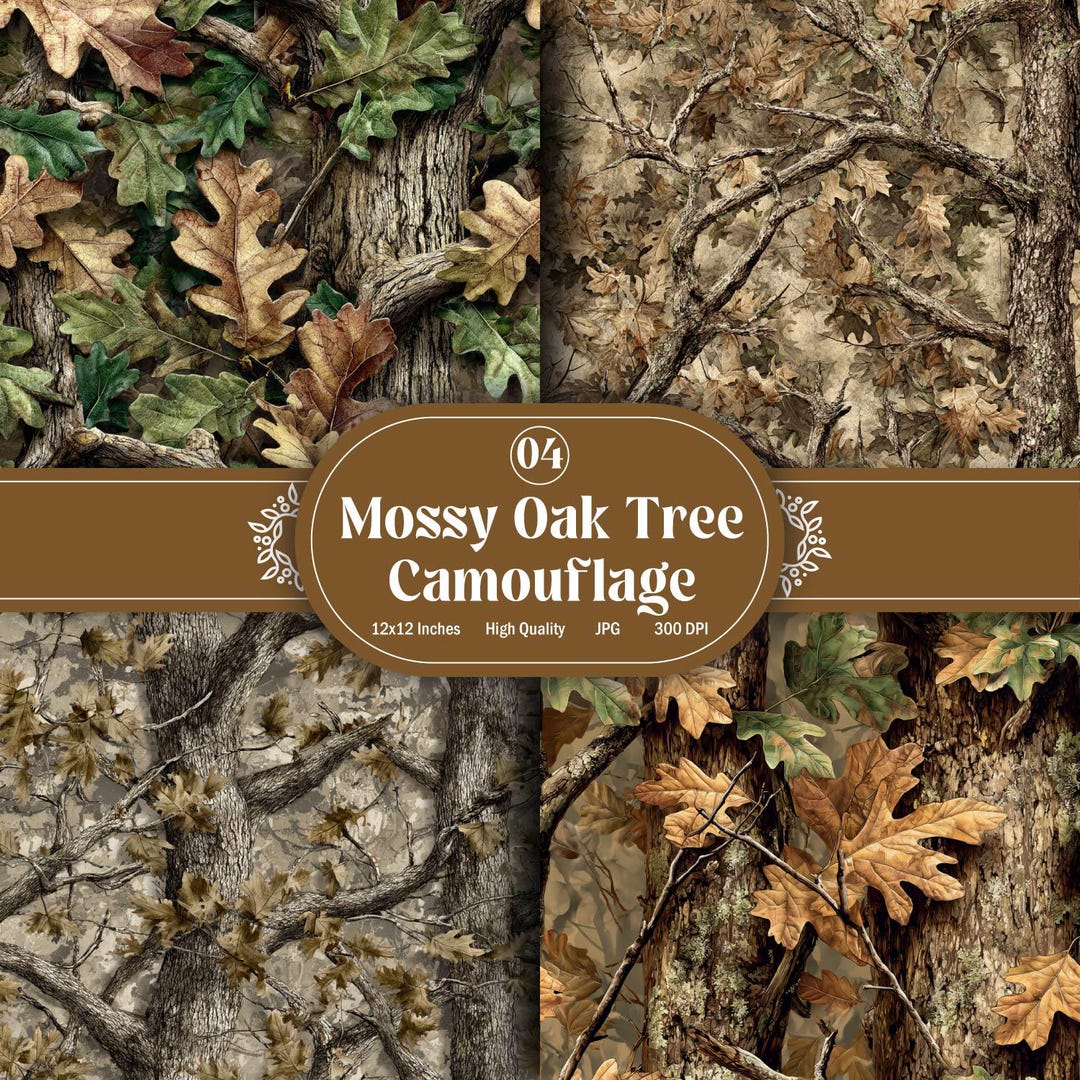 Mossy Oak Camouflage Seamless Pattern, Hunting Design (JPG Digital ...