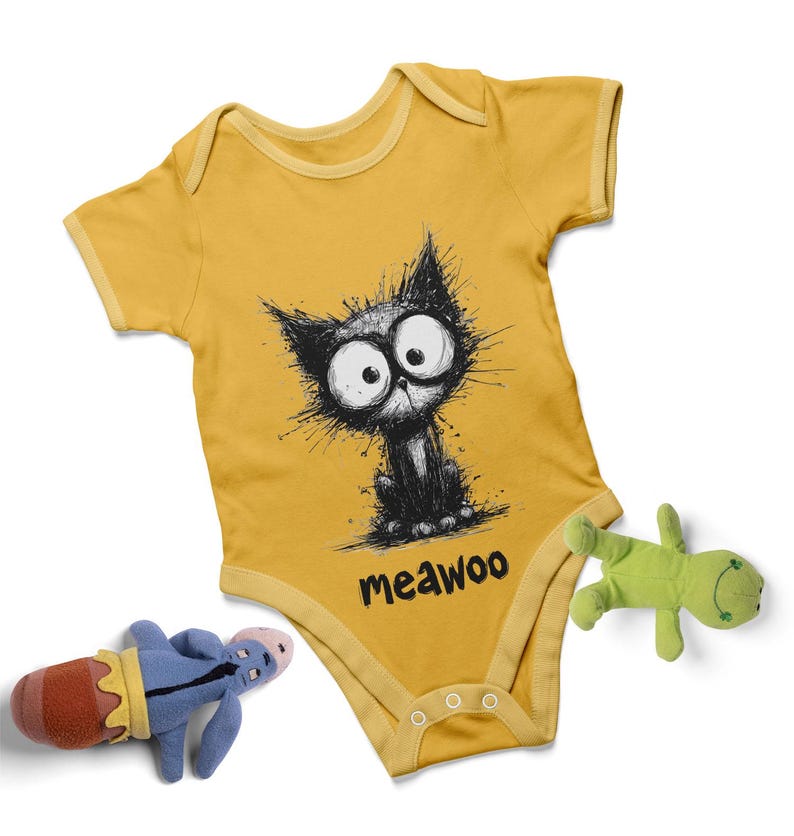 Funny Cat "meawoo" PNG - Sketch Style T-shirt Design (digital Download ...