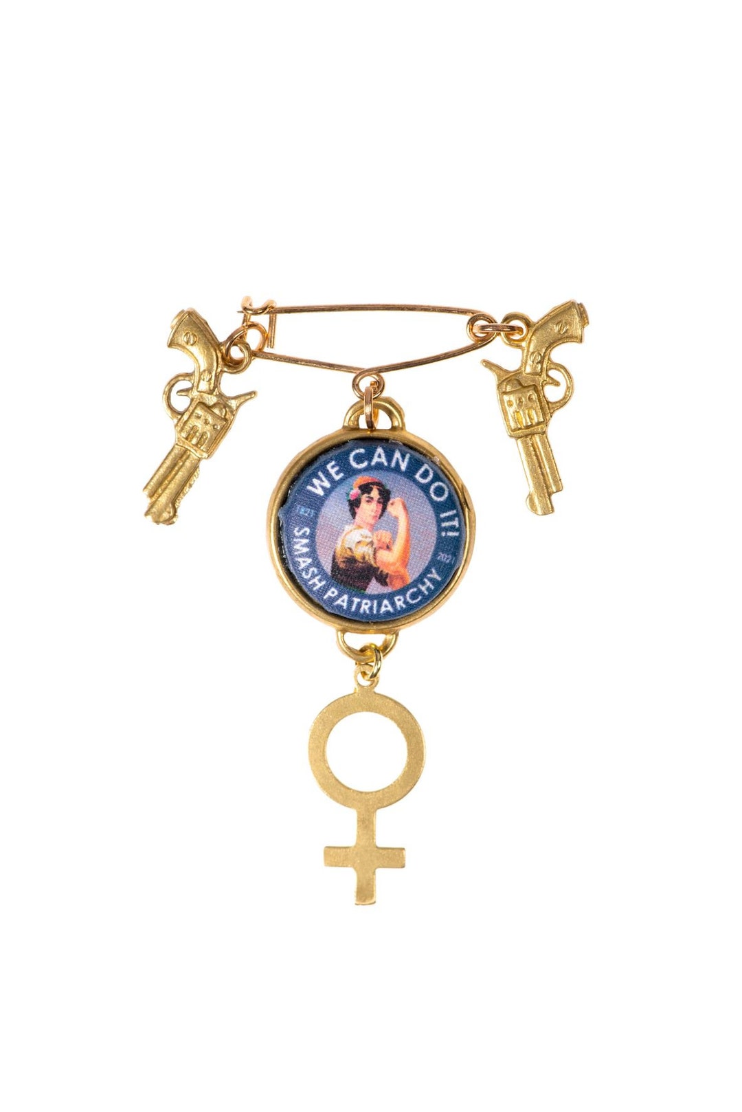 B612 we Can Do It Smash Patriarchy symbols Brass Brooch - Etsy UK