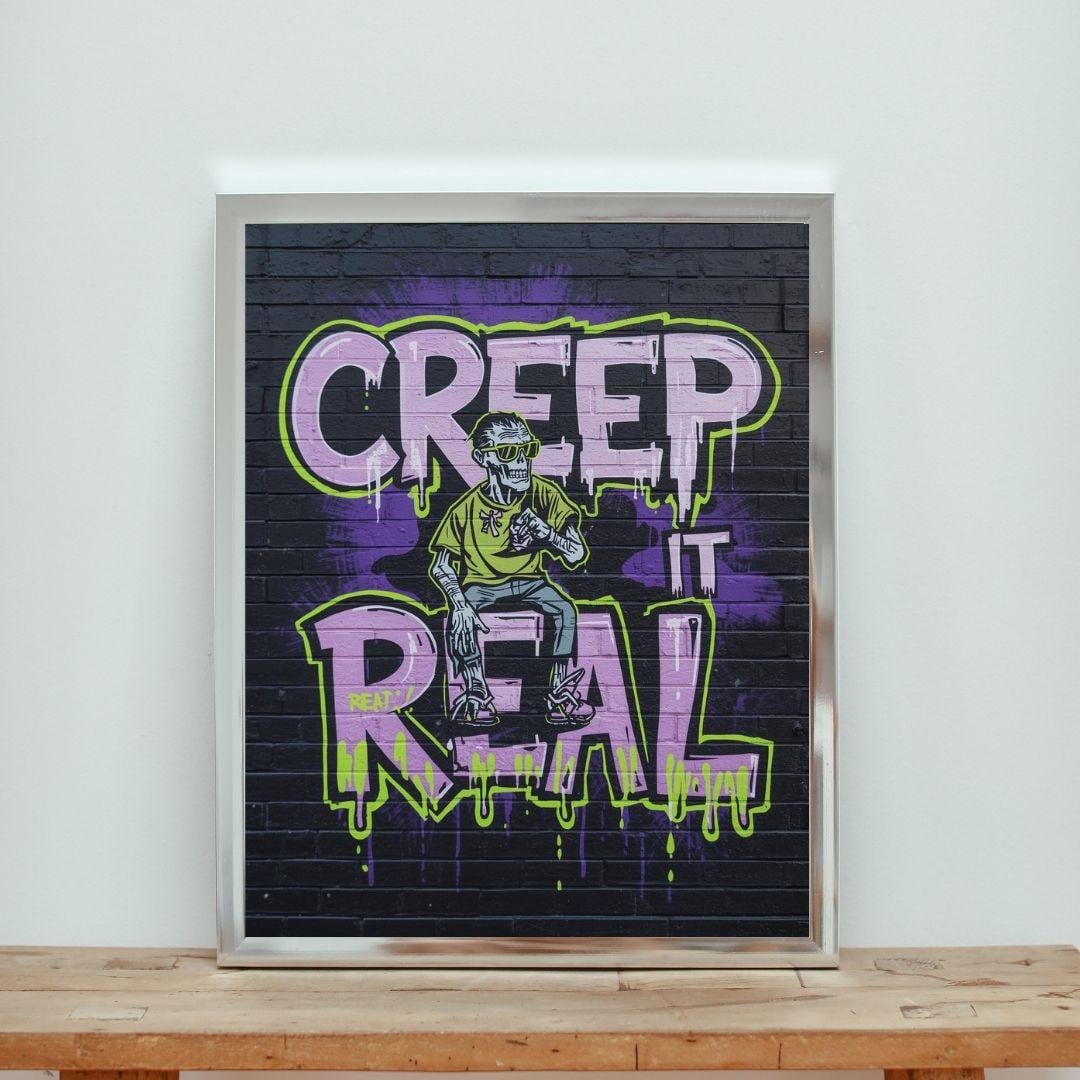 Graffiti Zombie Halloween Print: Creep It Real Wall Art (digital ...