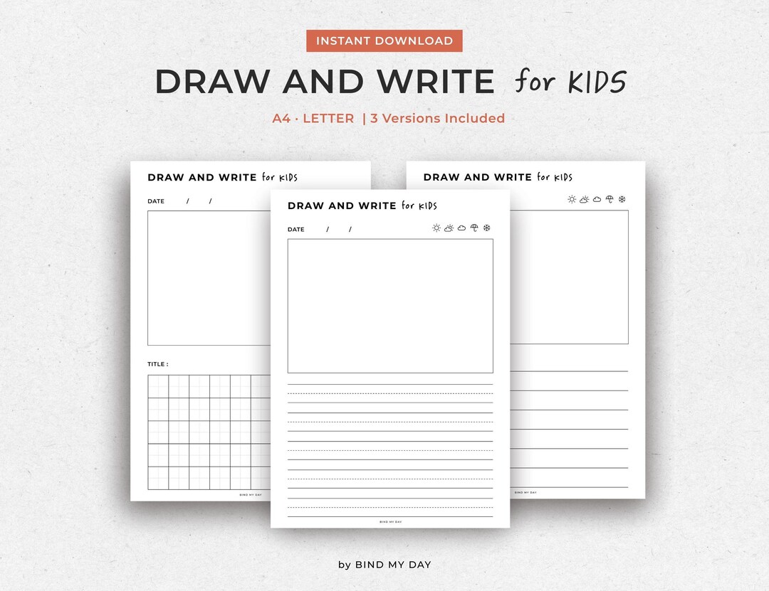 Draw and Write for Kids Printable | Kids Drawing and Writing Worksheet ...