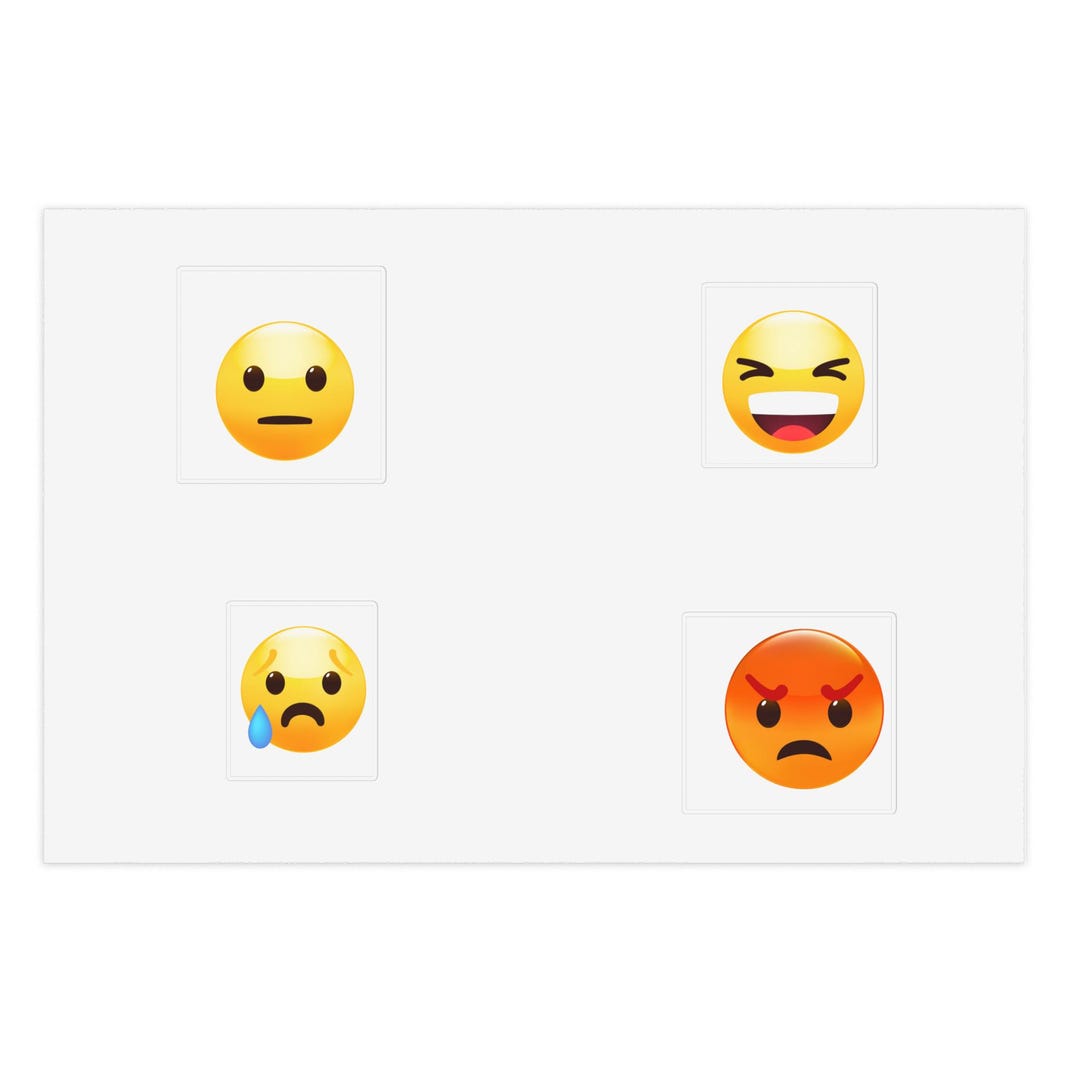 Angry Sad Happy Average Emoji Faces Sticker Sheet - Etsy