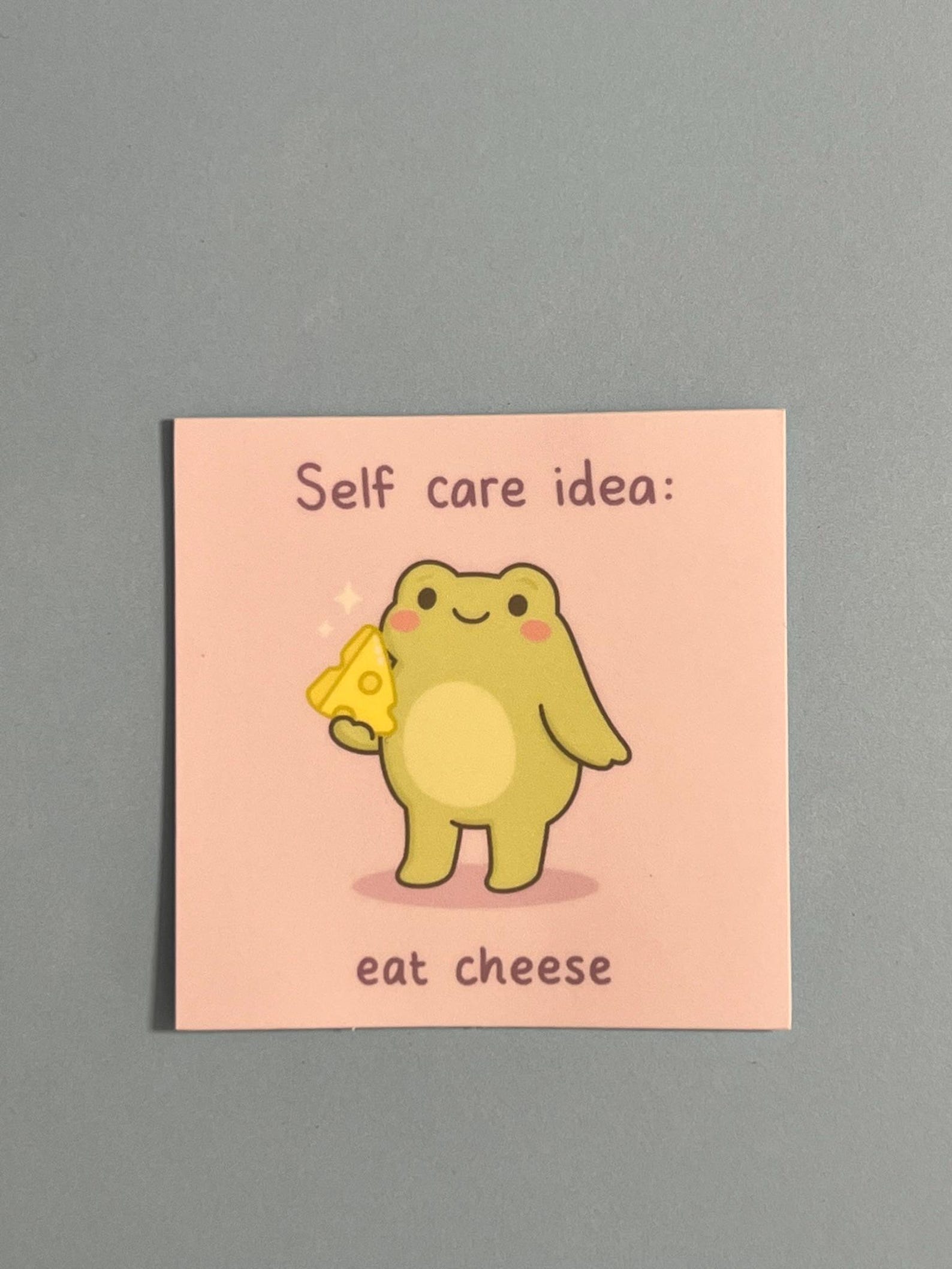 Self Care Idea: Eat Cheese | Matte Vinyl Sticker - Etsy