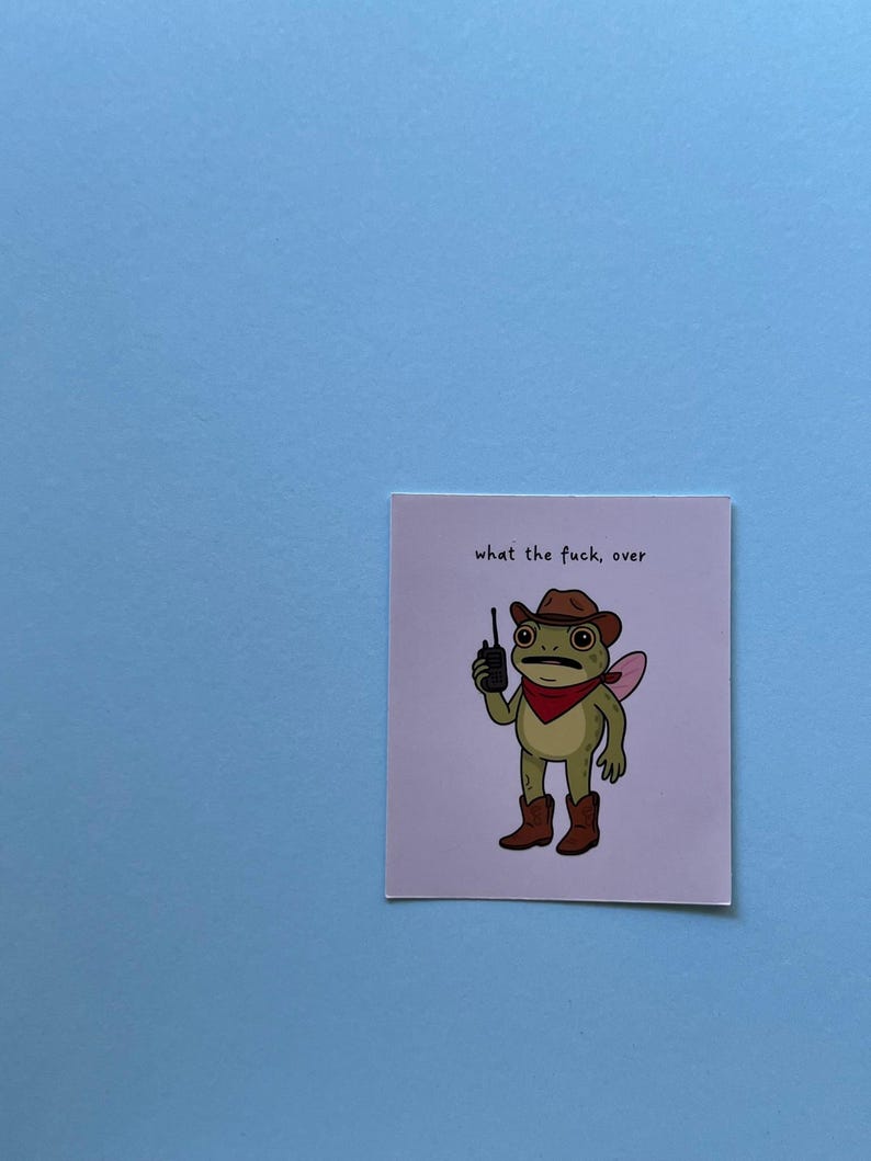 Funny Frog With Walkie Talkie Sticker: WTF Over Waterproof Vinyl - Etsy