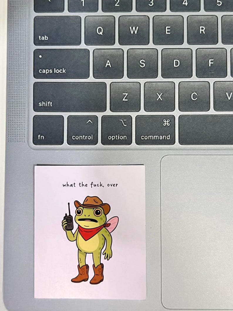 Funny Frog With Walkie Talkie Sticker: WTF Over Waterproof Vinyl - Etsy