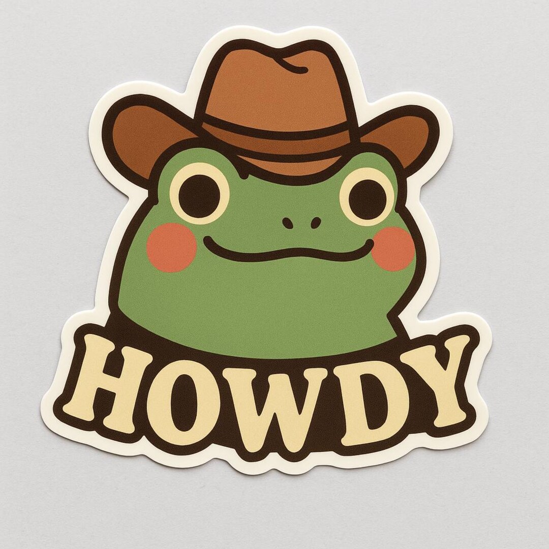 Frog Howdy | Cowboy | Glossy Vinyl Sticker - Etsy