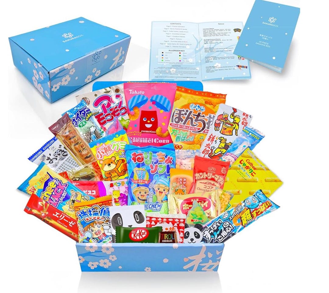 Japanese Snacks & Candy Box English Pamphlet 30 Dagashi Sweets Candy ...