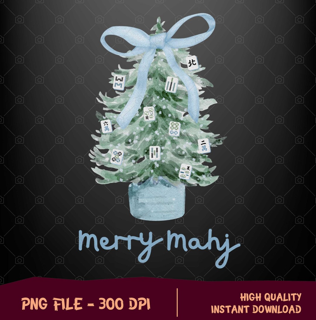 Merry Christmas Mahjong Tree Png, Festive Holiday Sublimation Design - Etsy