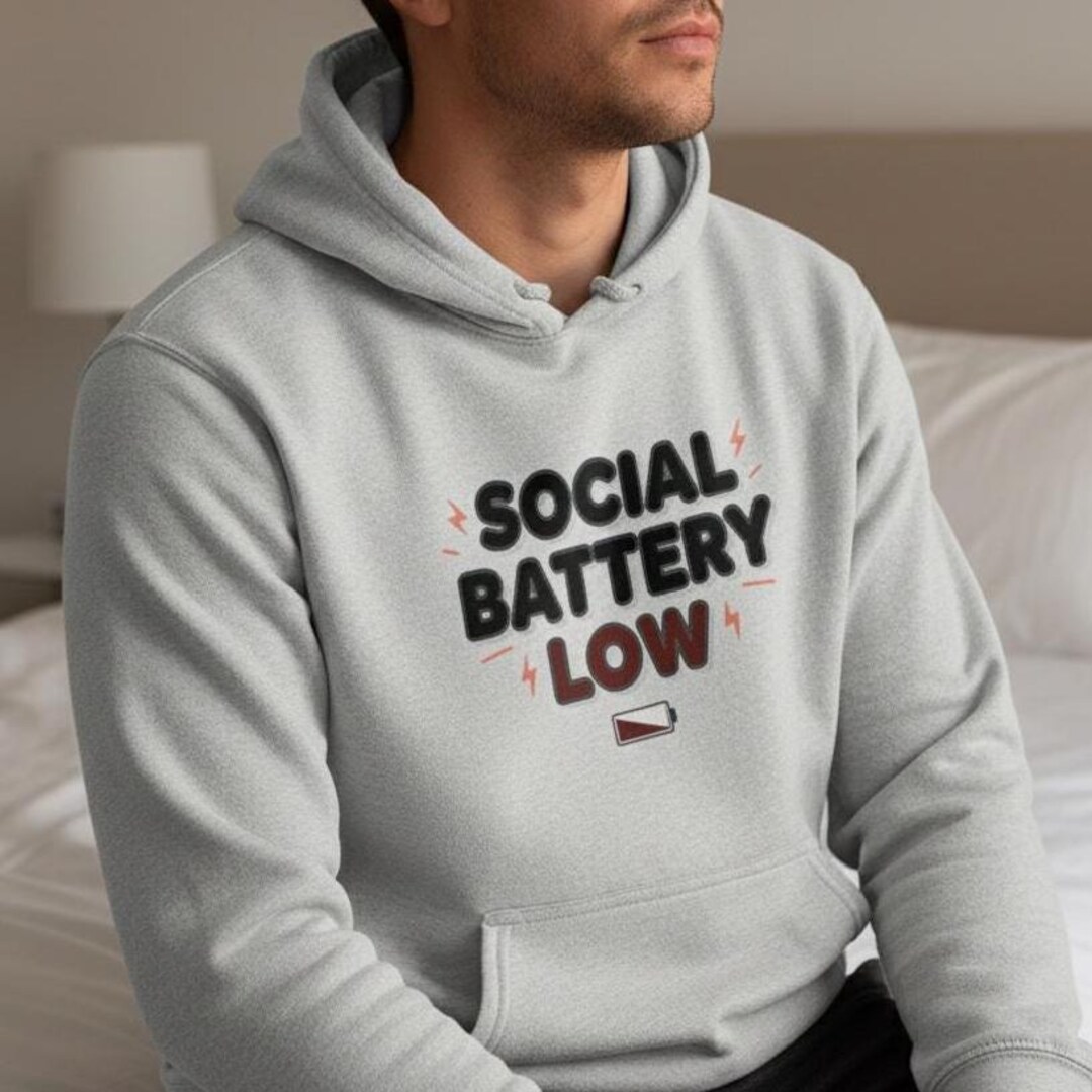 Social Battery Low PNG | Introvert Shirt Design | Funny Minimal Graphic ...