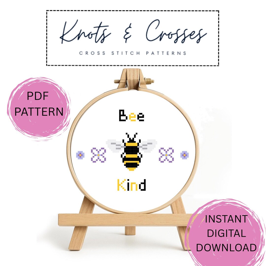 Bee Kind Cross Stitch Pattern - Etsy