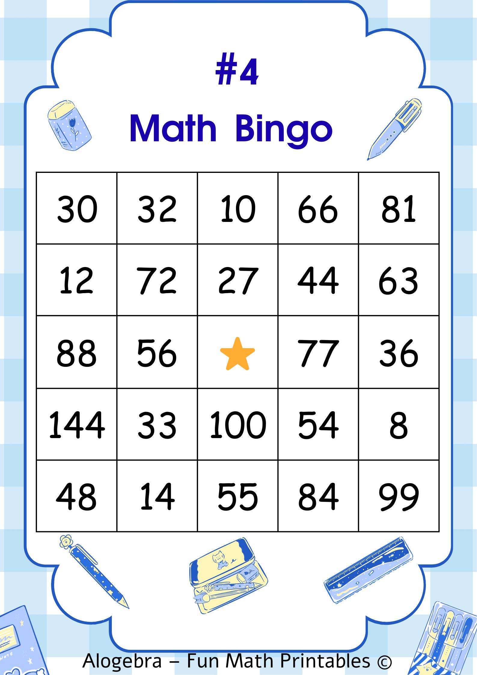 Math Bingo Printable – Fun Multiplication Game for Kids | Classroom ...