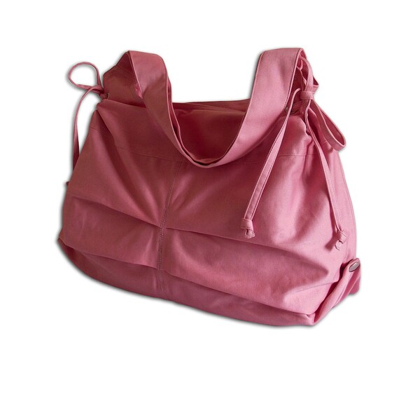 Items similar to Light pink cotton handbag / shoulder bag / Pla on Etsy