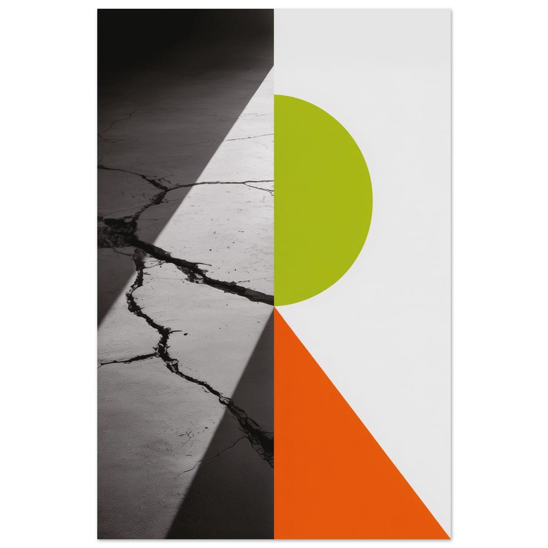 Minimalist Geometry Poster - Conceptual Duality Art Print for Office ...