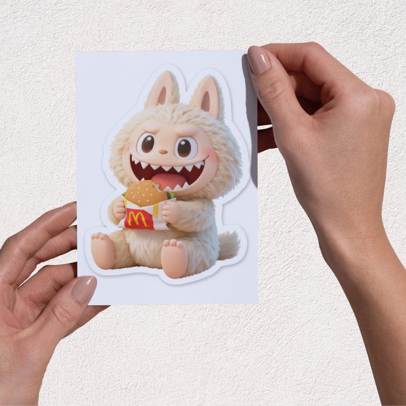 Kawaii Labubu Bunny Fast Food Stickers: Burger, Fries, Cola (printable ...