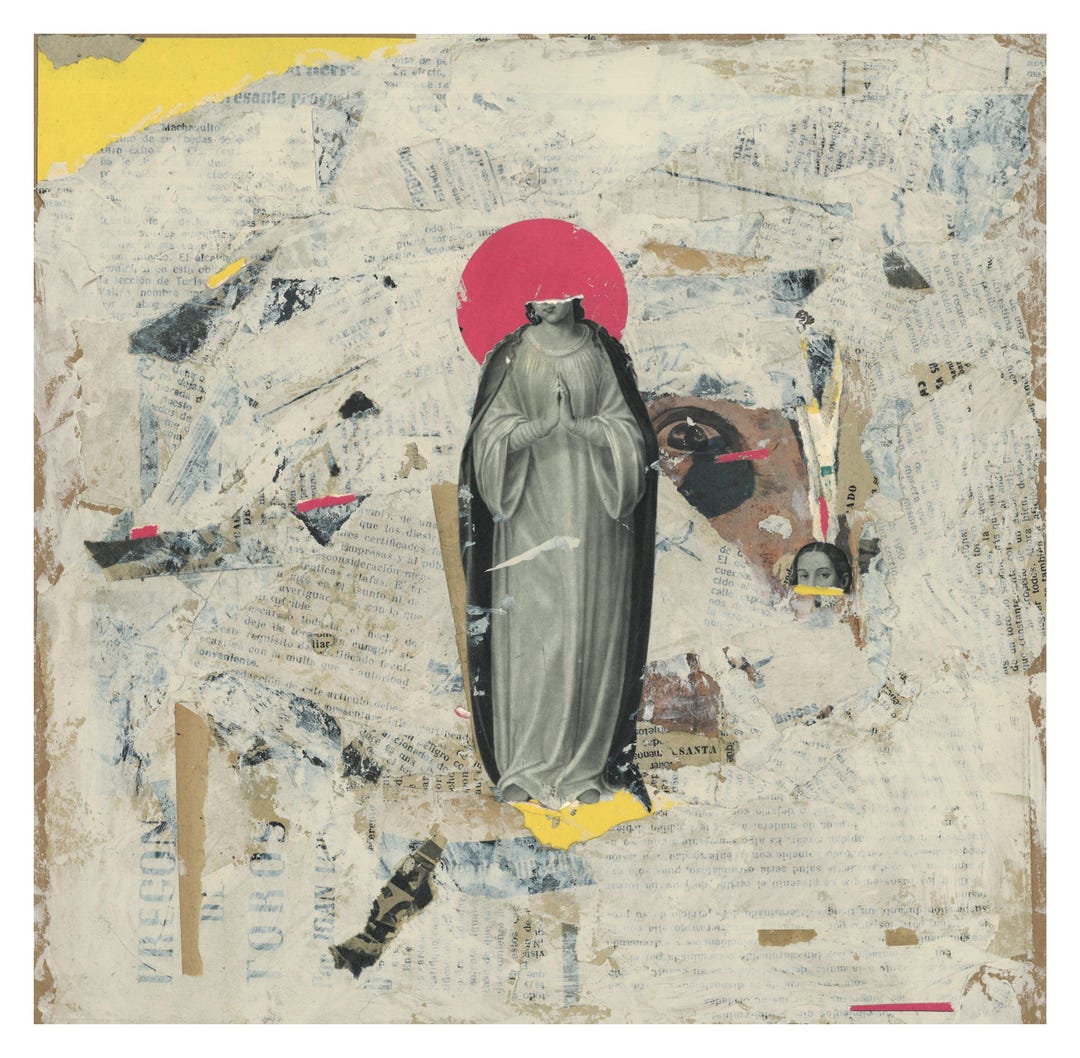 Santa – Original Collage Art Print 30x30 - Etsy