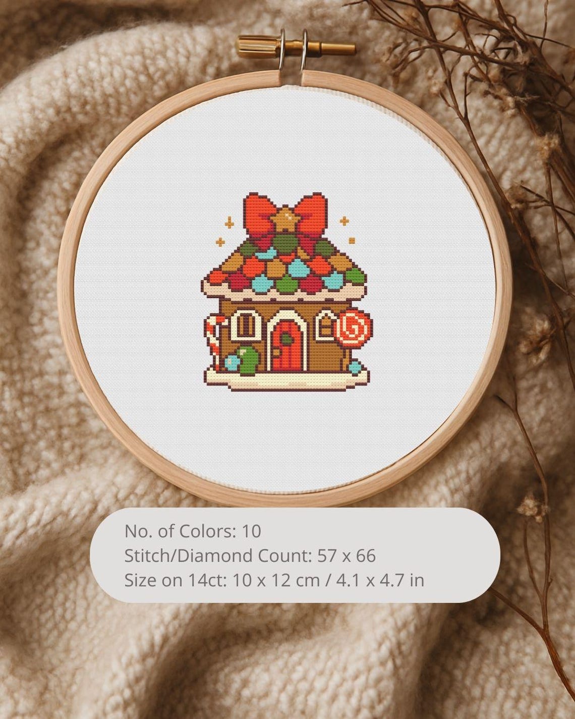 Christmas Gingerbread House Cross Stitch Pattern Bundle - 3 Small PDF ...