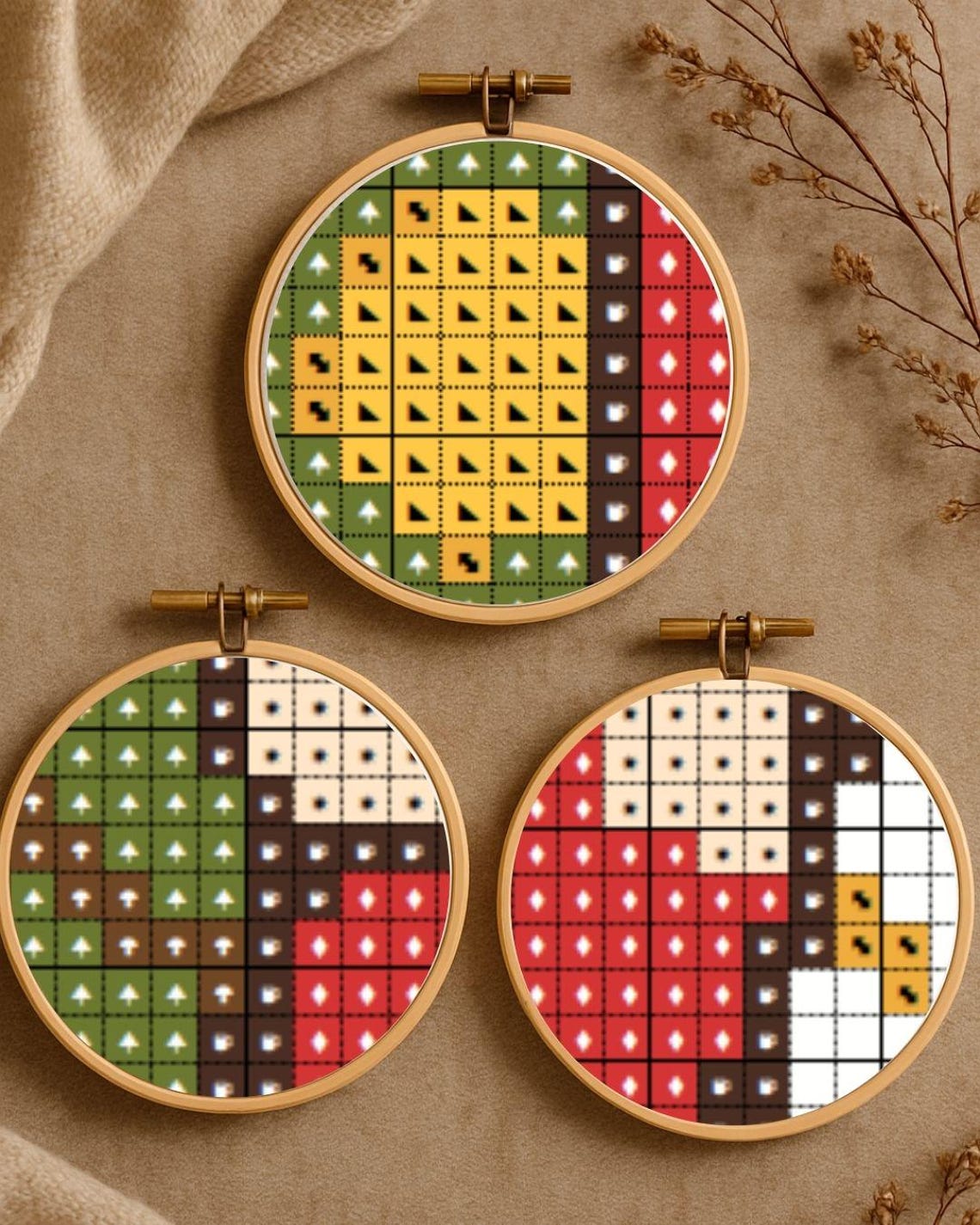 Christmas Objects Cross Stitch Pattern Bundle - 3 Mini PDF Charts ...