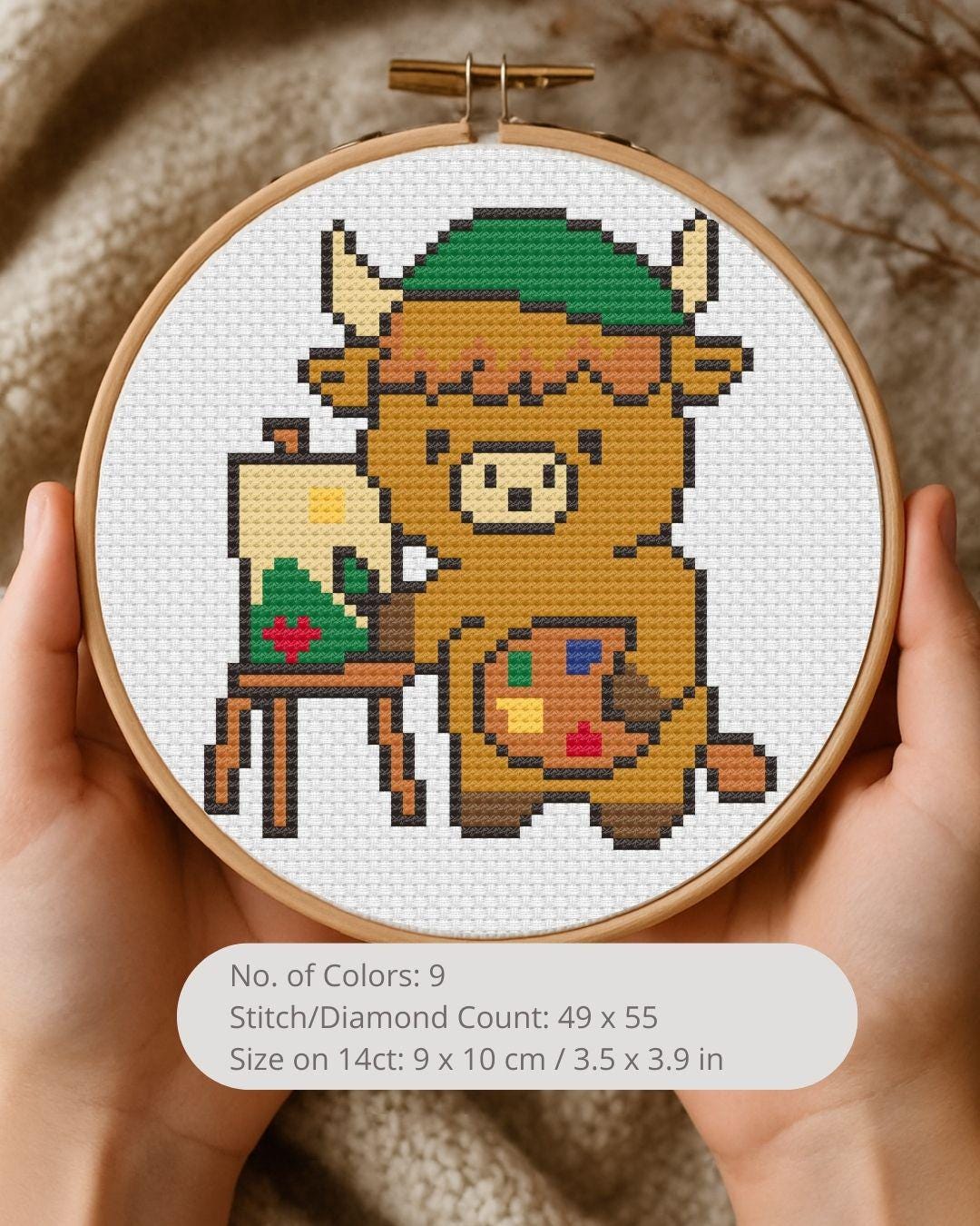 Police, Nurse, Painter Highland Cow Cross Stitch Pattern Bundle - 3 ...