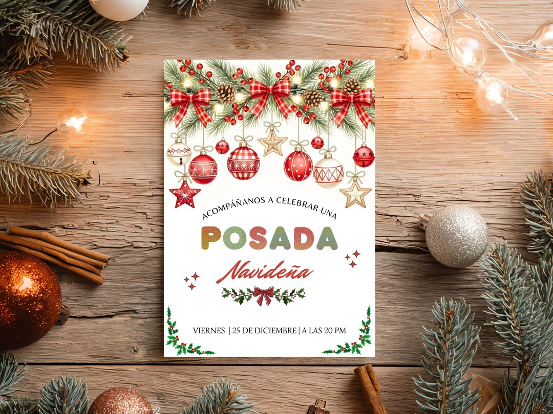 Invitación de Posada Navideña Editable | Español | Imprimible o Digital ...
