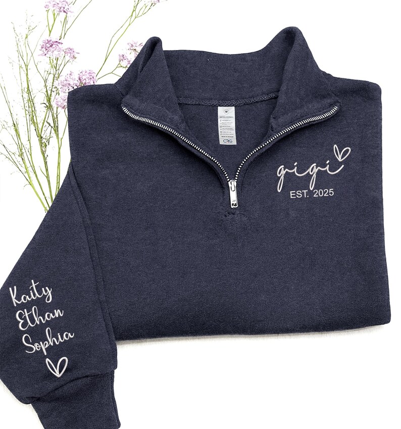 Personalized Gigi Quarter Zip Sweatshirt, Custom Embroidered Name ...