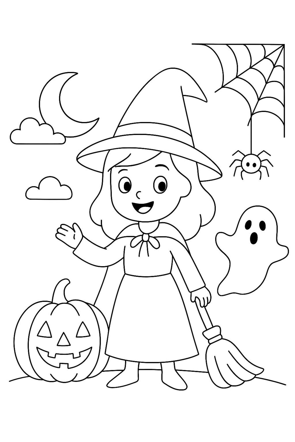 Spooky Halloween Coloring Pages for Kids (PDF) - Etsy Canada