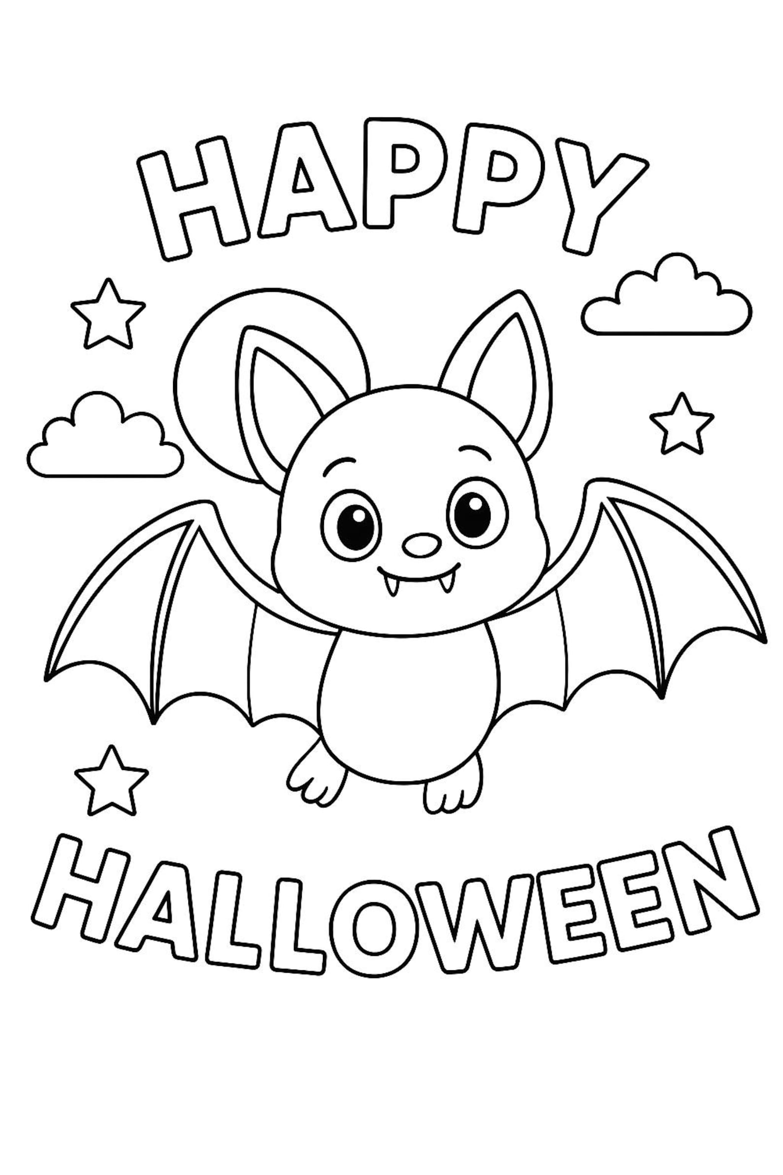Spooky Halloween Coloring Pages for Kids (PDF) - Etsy Canada