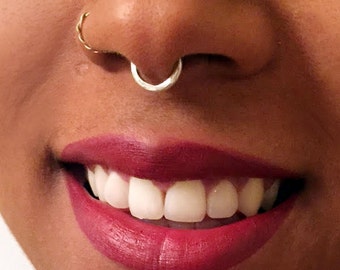 Twisted Sterling Silver Nosering faux Septum Pierced Ring - Etsy