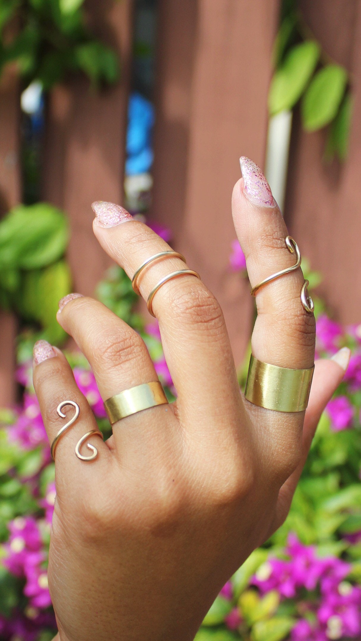 14K Gold Coiled Ring Adjustable Midi Stacker Ring | Etsy
