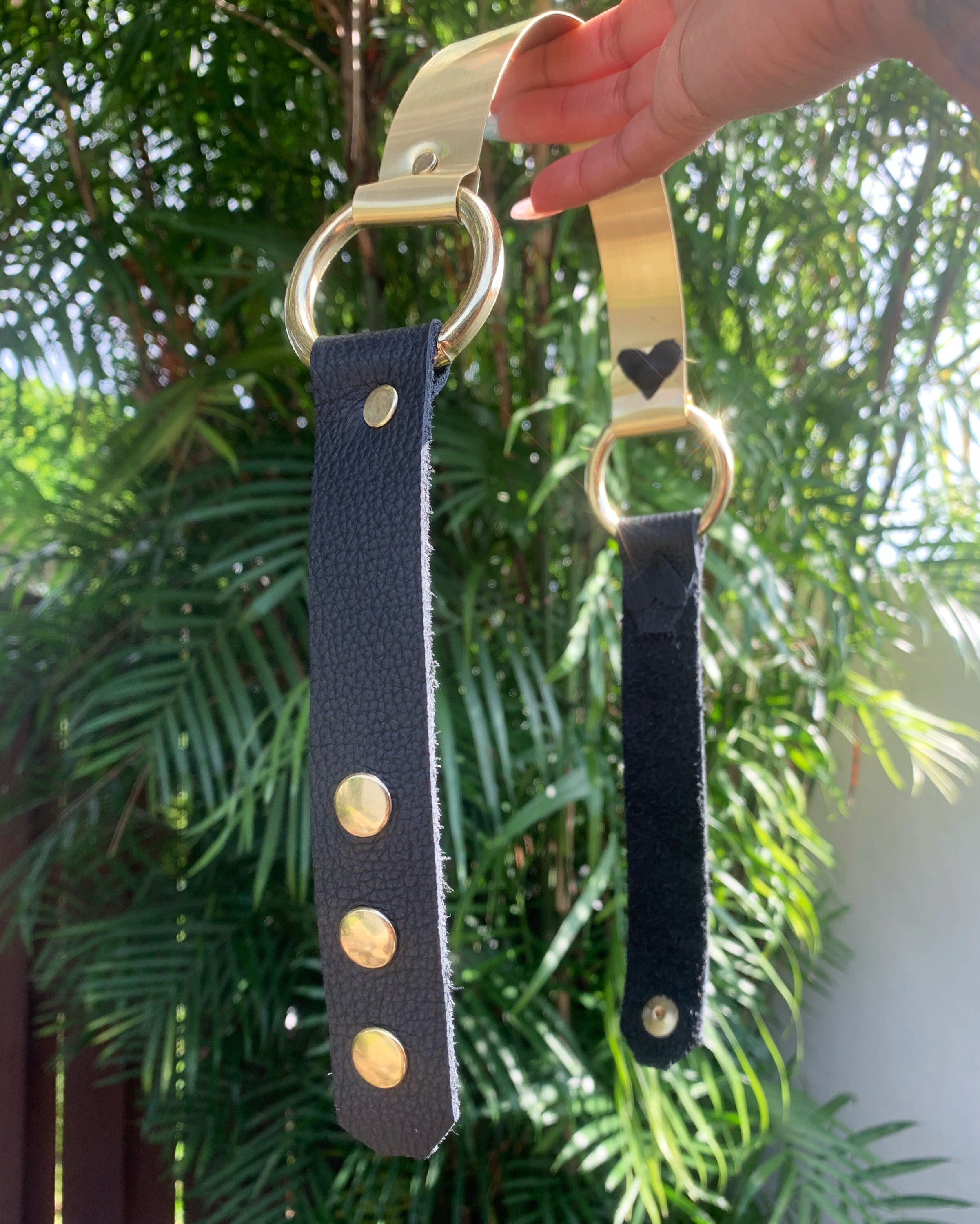 Gold and Black Leather Leg Garter Harness | Etsy