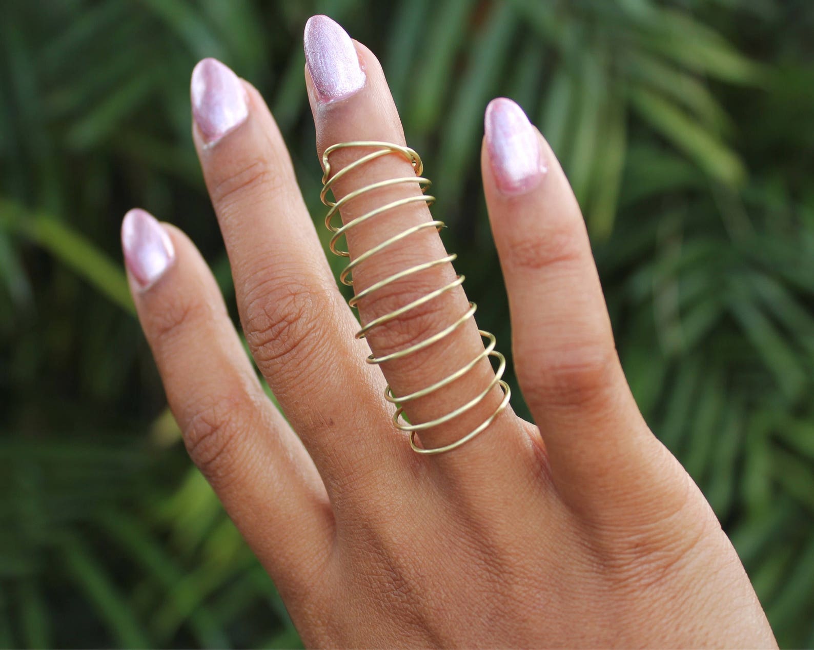 Brass Full Finger Coil Ring | Etsy