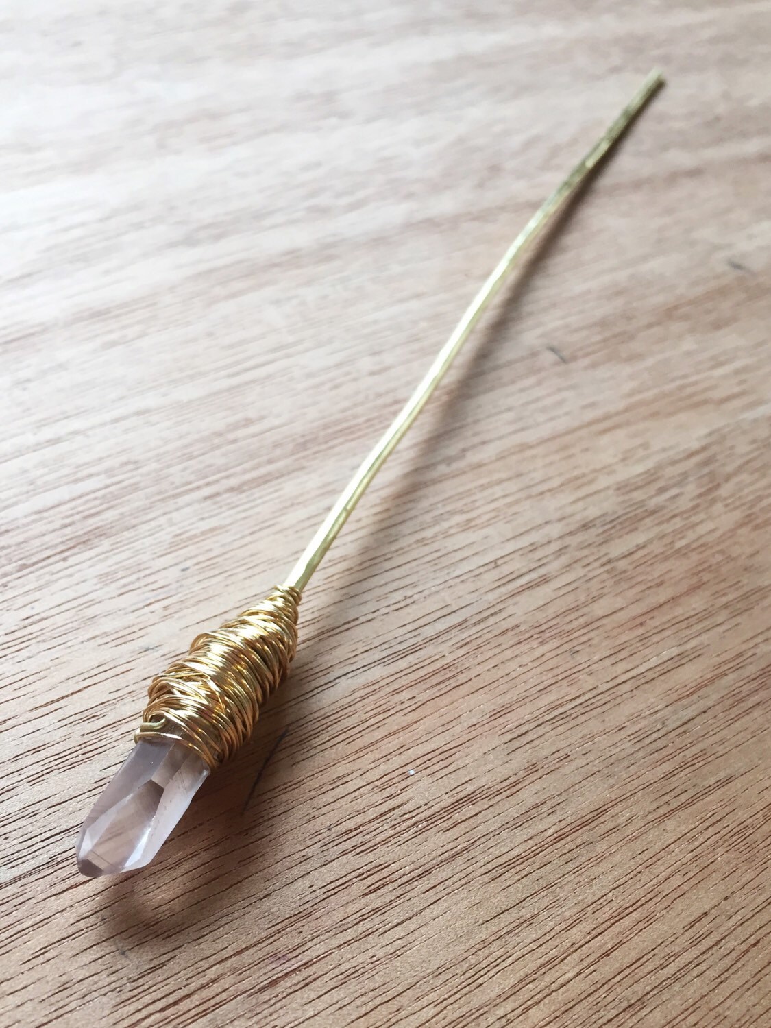 Crystal Magic Wand Hair Stick Clear Quartz Amethyst - Etsy