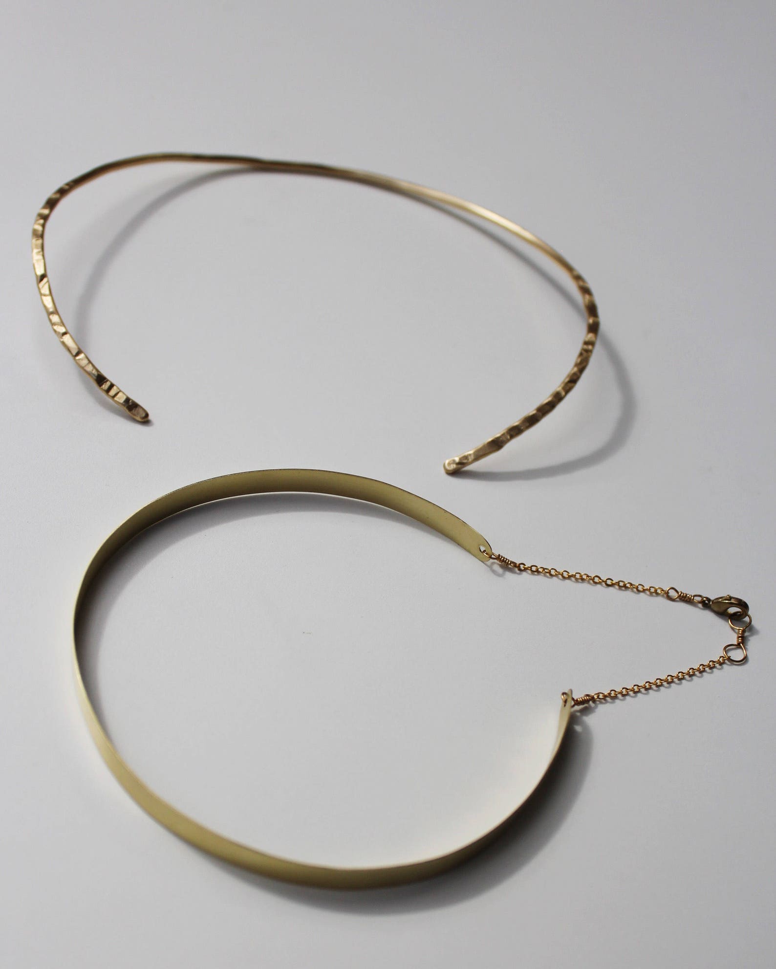 Hammered Gold Choker SET 2 chokers | Etsy