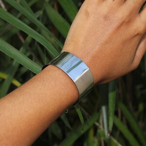 Silver Metal Wrist Cuff * 1" Stainless Steel Bracelet - Etsy