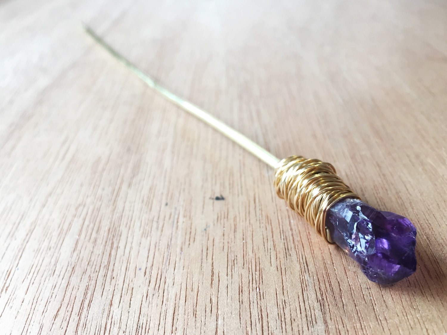 Crystal Magic Wand Hair Stick Clear Quartz Amethyst - Etsy