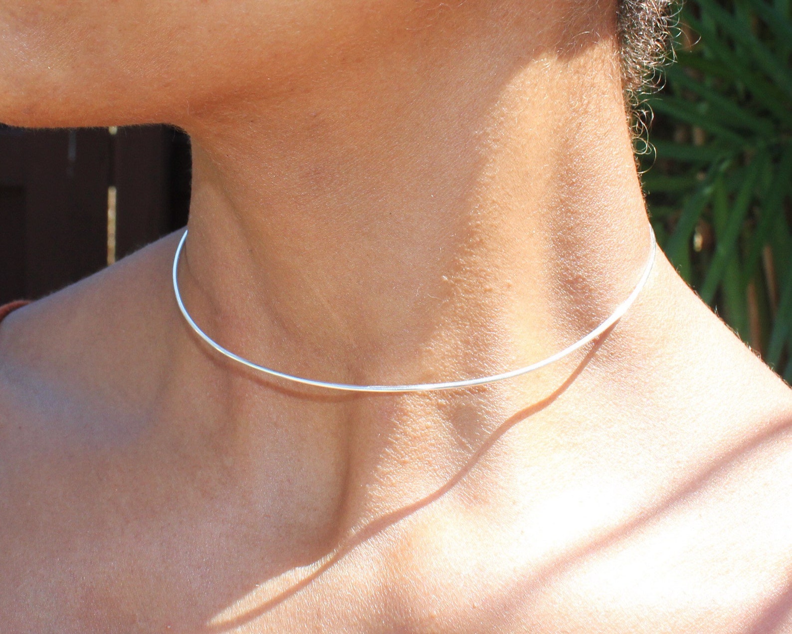 Simple Wire Choker Gold Silver or Brass - Etsy