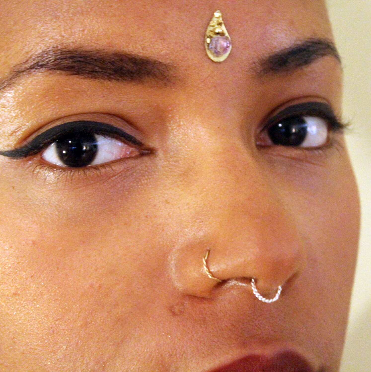 Twisted Sterling Silver Nosering Faux Septum Pierced Ring | Etsy