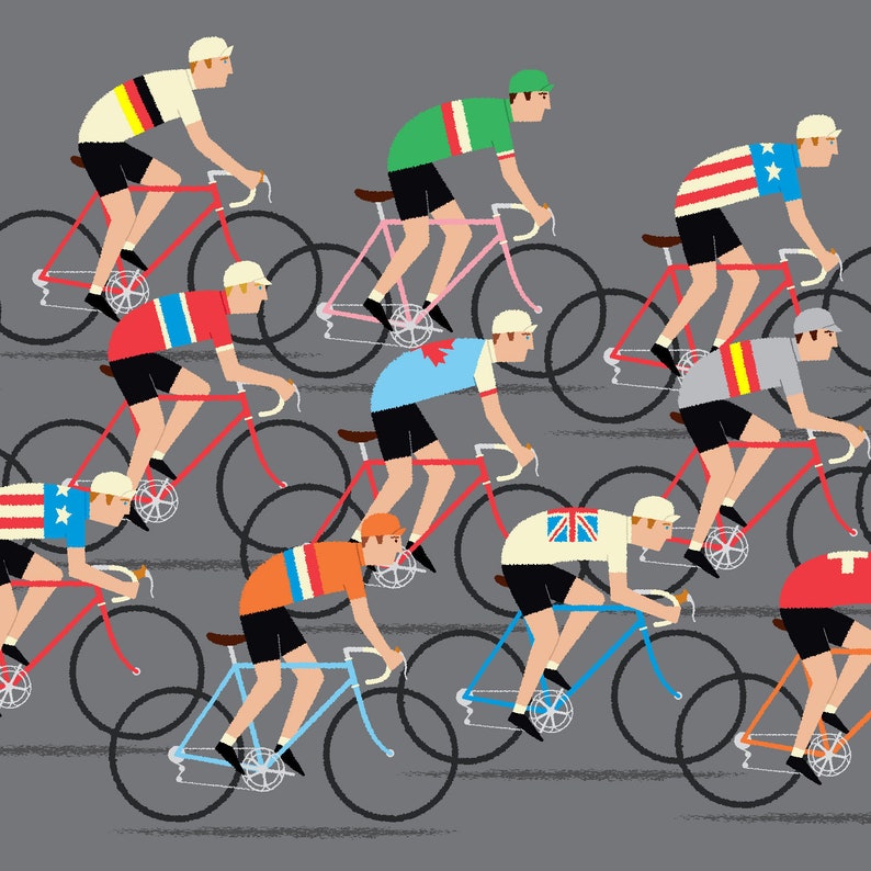 Peloton Cycling Art Print World Road Race Championships Gift | Etsy UK