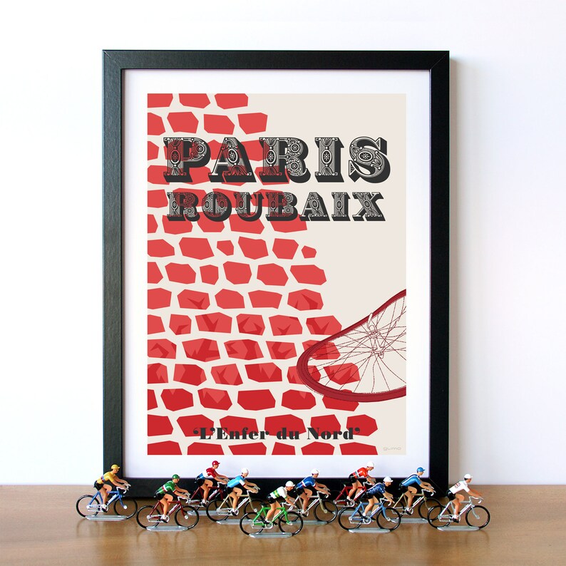 Cycling Poster Paris-roubaix Print Monuments Cycling Art | Etsy