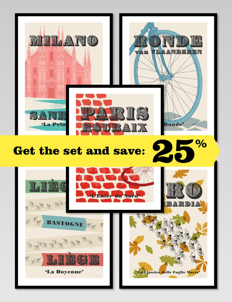 Cycling Poster Paris-roubaix Print Monuments Cycling Art | Etsy