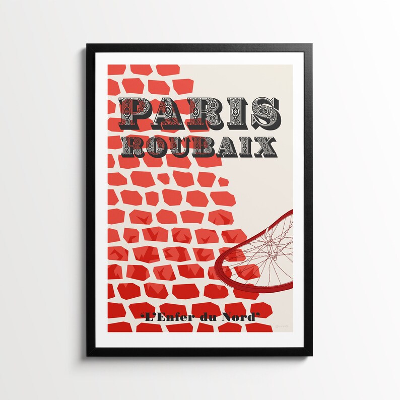 Cycling Poster Paris-roubaix Print Monuments Cycling Art - Etsy