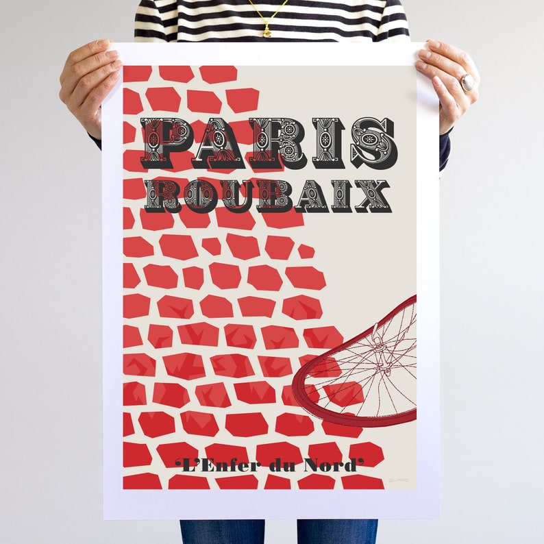 Cycling Poster Paris-roubaix Print Monuments Cycling Art | Etsy
