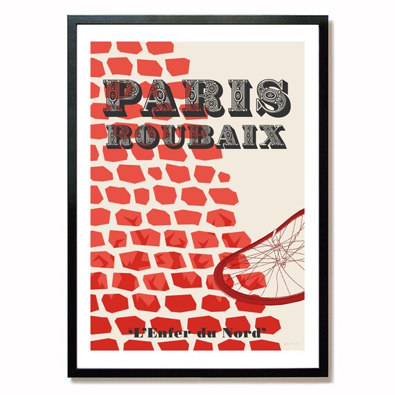 Cycling Poster Paris-roubaix Print Monuments Cycling Art | Etsy