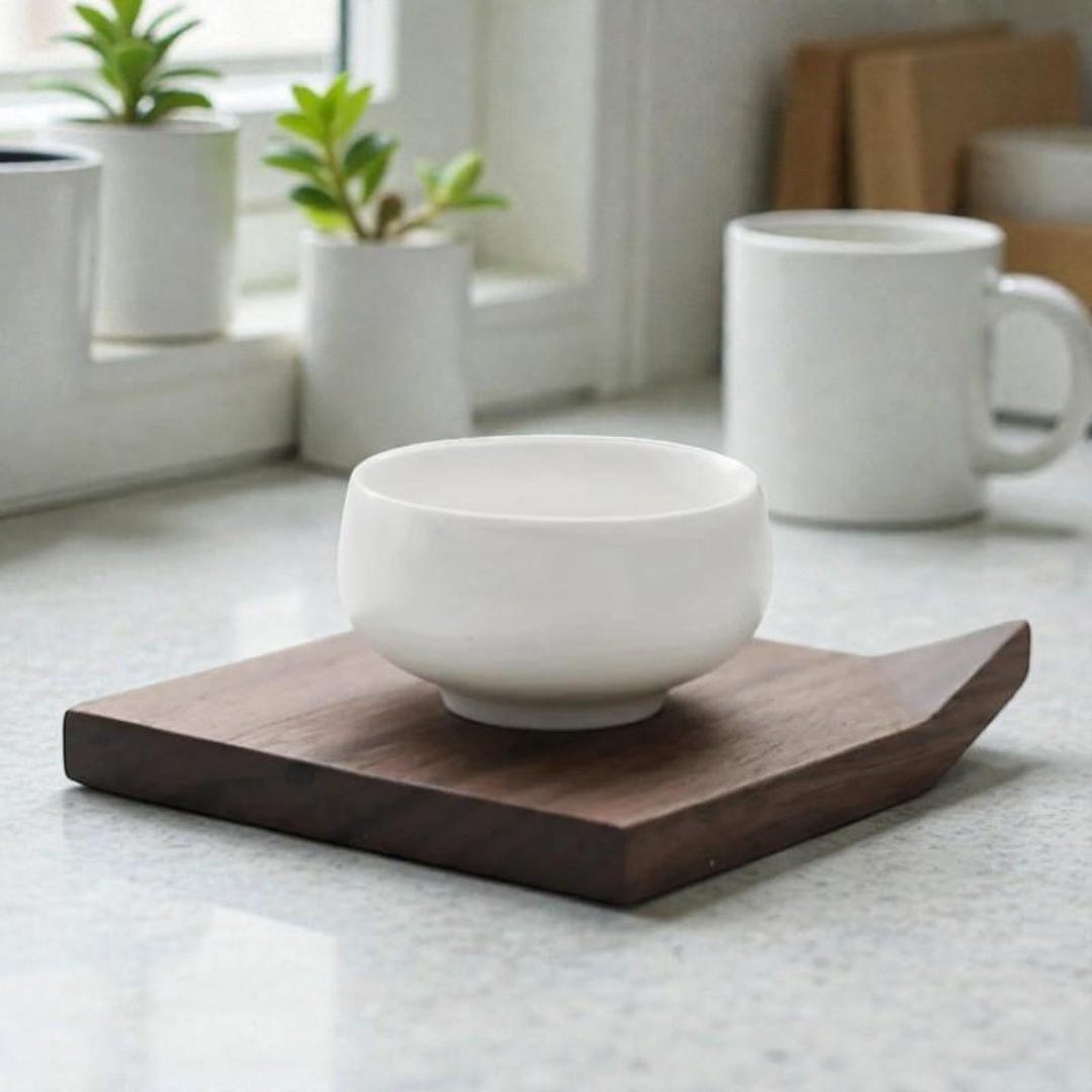 Solid Wood Corner Coaster for Tea Cups Coffee Mugs Heat Insulation ...