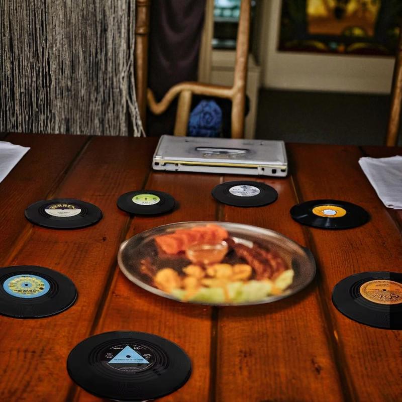 Retro Vinyl Record Coaster Set: ABS Plastic Music Decor - Etsy