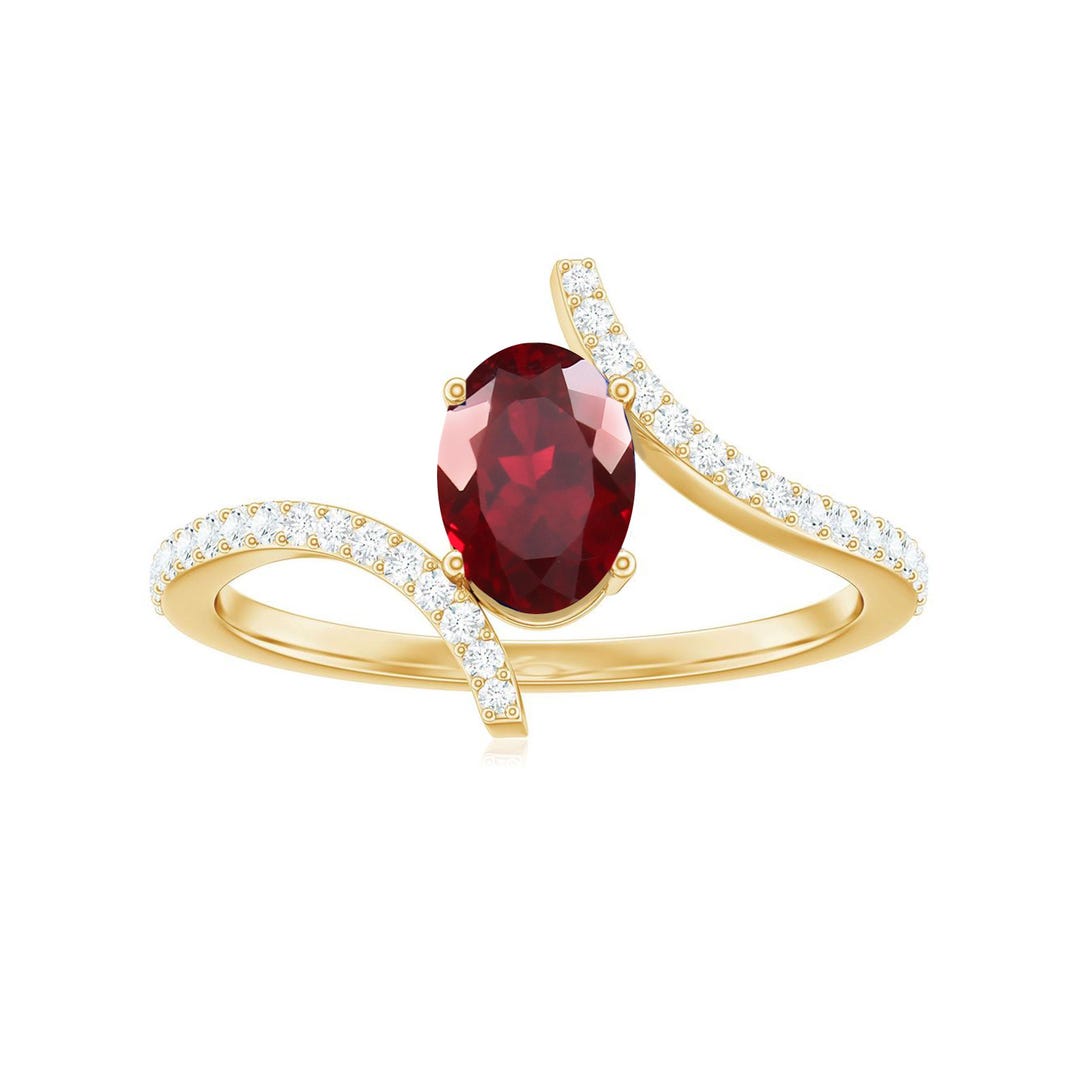 Red Ruby CZ Sterling Silver Ring – Gold-plated July Birthstone - Etsy