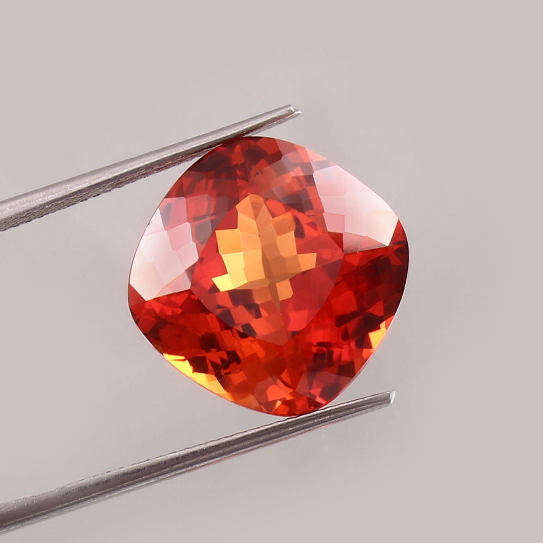 Aaa Ceylon Orange Sapphire 155mm Cushion Cut Loose Gemstone Etsy 2501