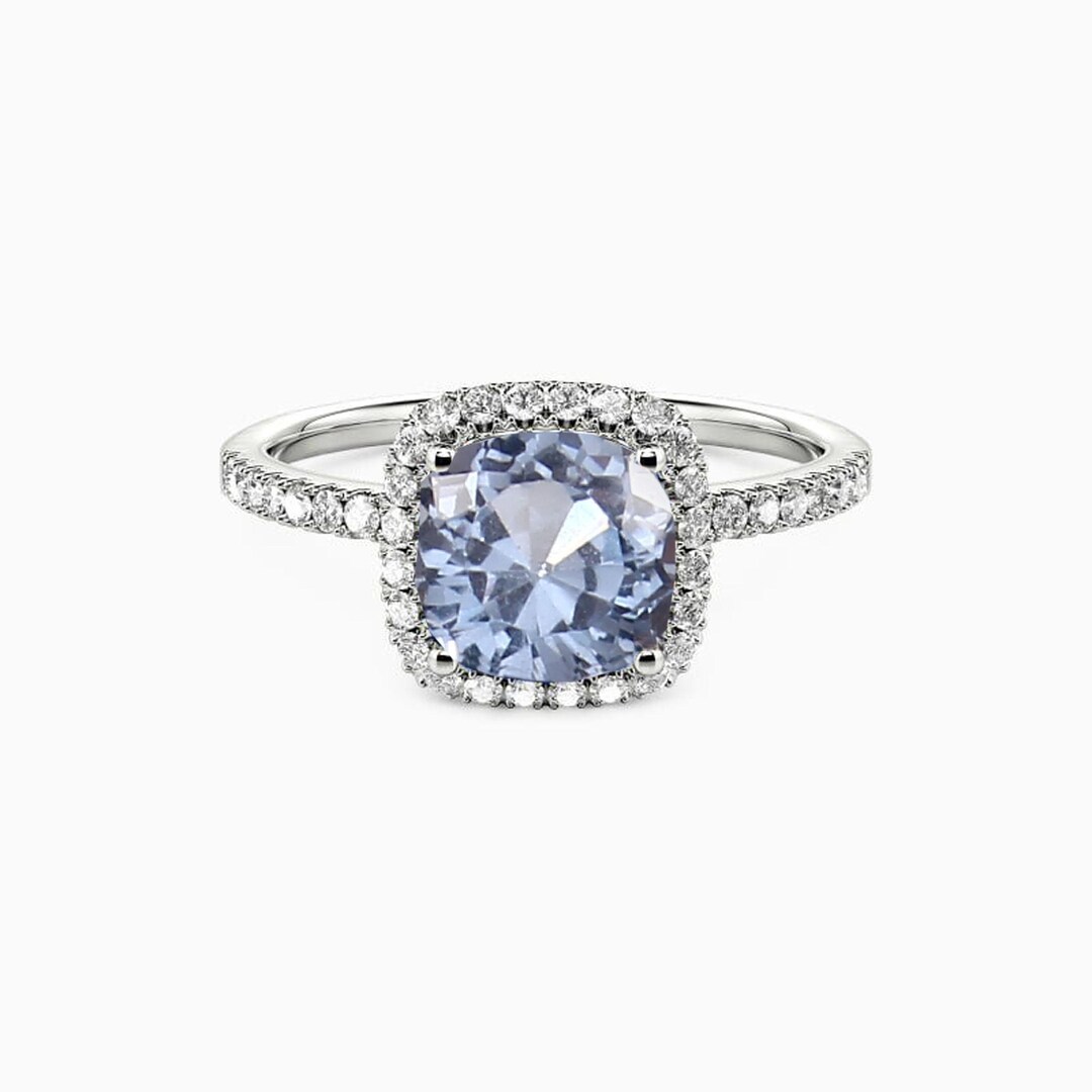 Aqua Blue Spinel Silver Ring – 925 Sterling, CZ Accent - Etsy